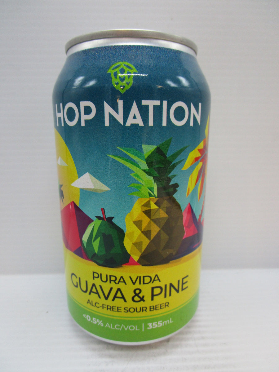Hop Nation Pura Vida Guava & Pine Alc Free Sour 355ml – Grape And Grain